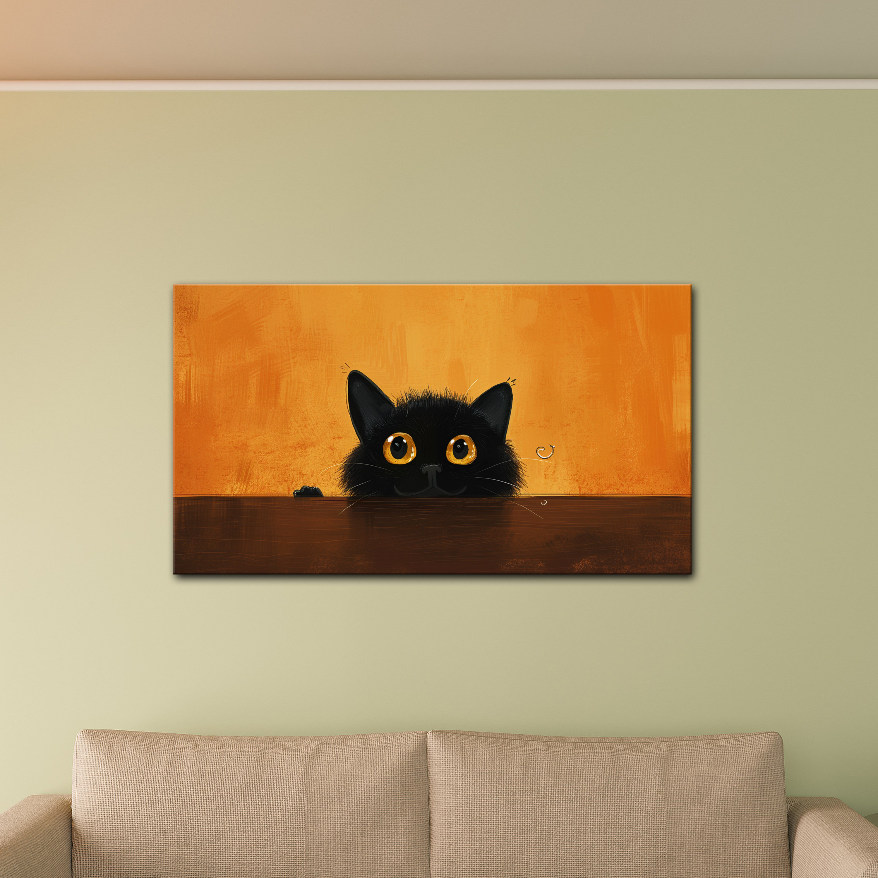 Winston Porter Curious Observer - adorable black cat by Genie's Poems-Print Wall Art Work Home ...