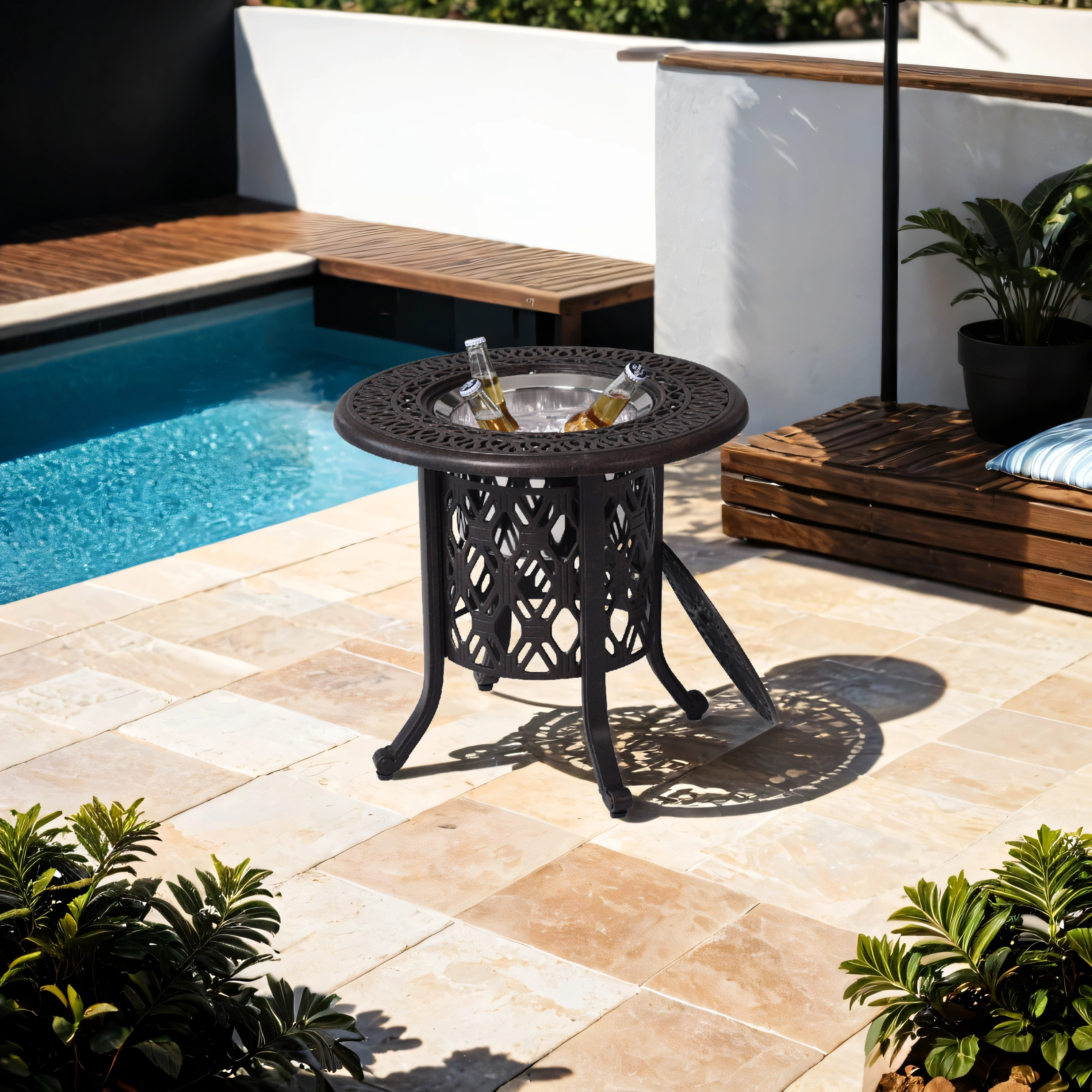 Fleur De Lis Living Gilmore Round 21'' Outdoor Chat Table | Wayfair