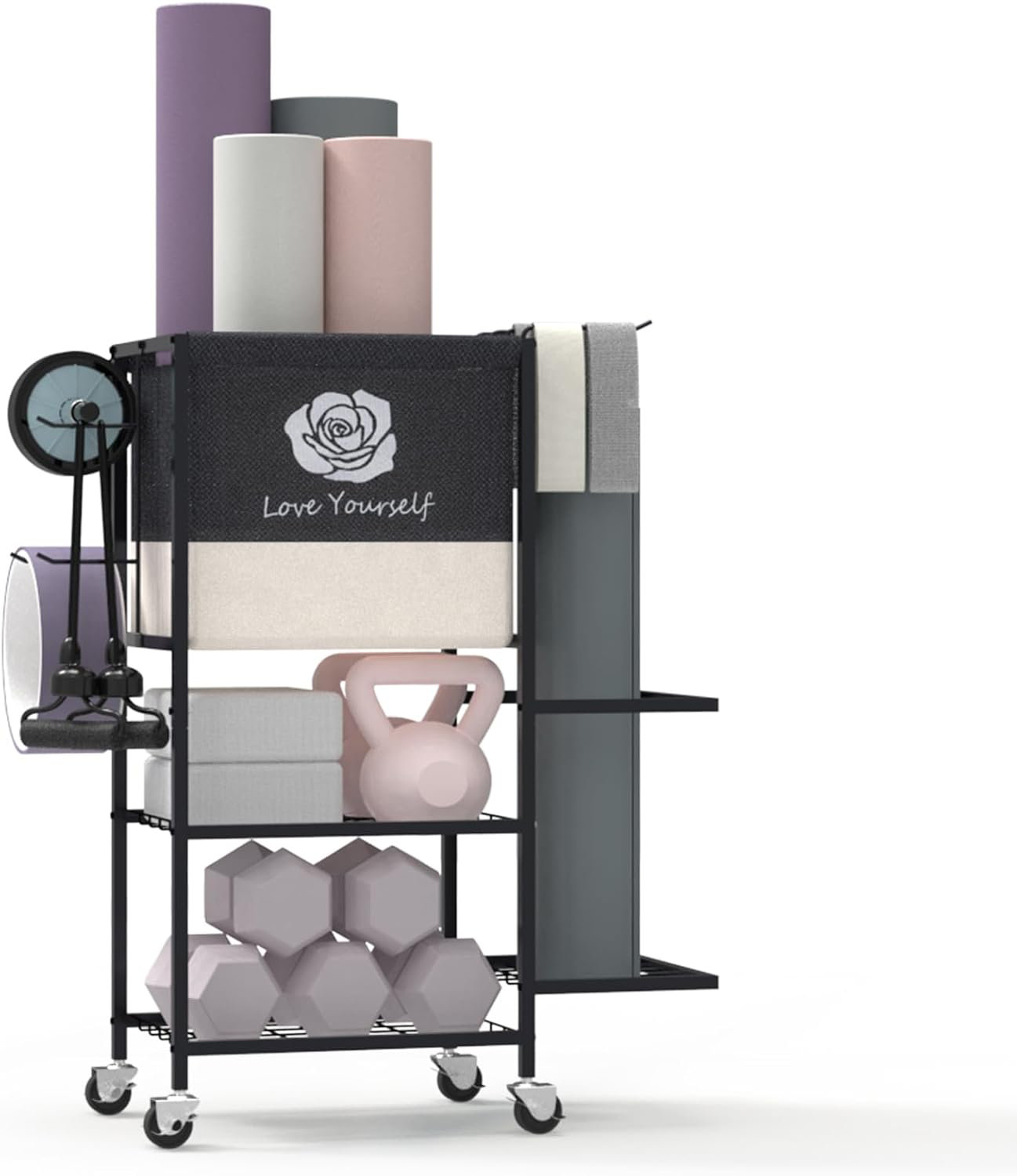 Rebrilliant Yoga Mat Storage Rack,Home Gym Storage Rack Gym Workout ...