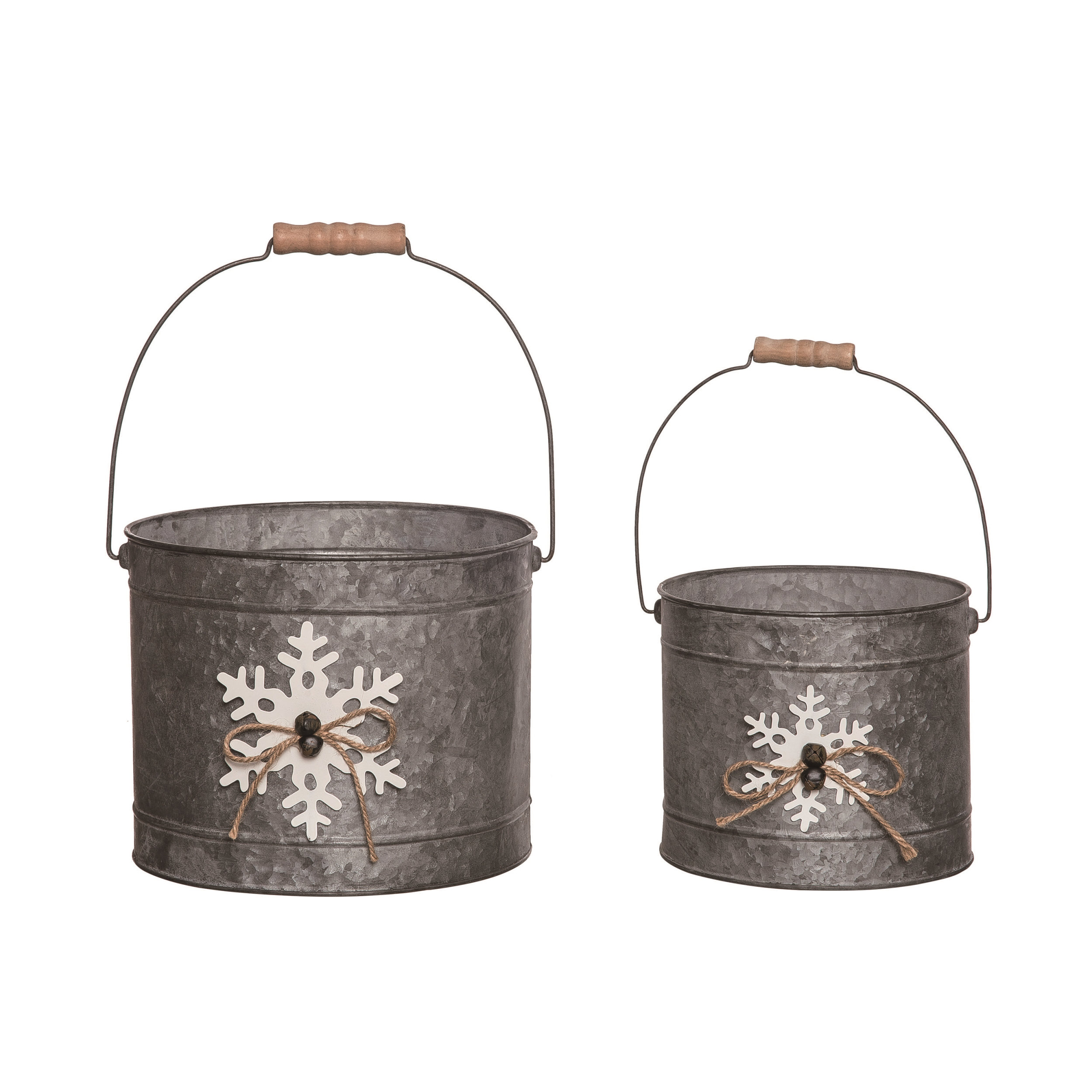 The Holiday Aisle® Finklea 2 Piece Metal Bucket Set | Wayfair
