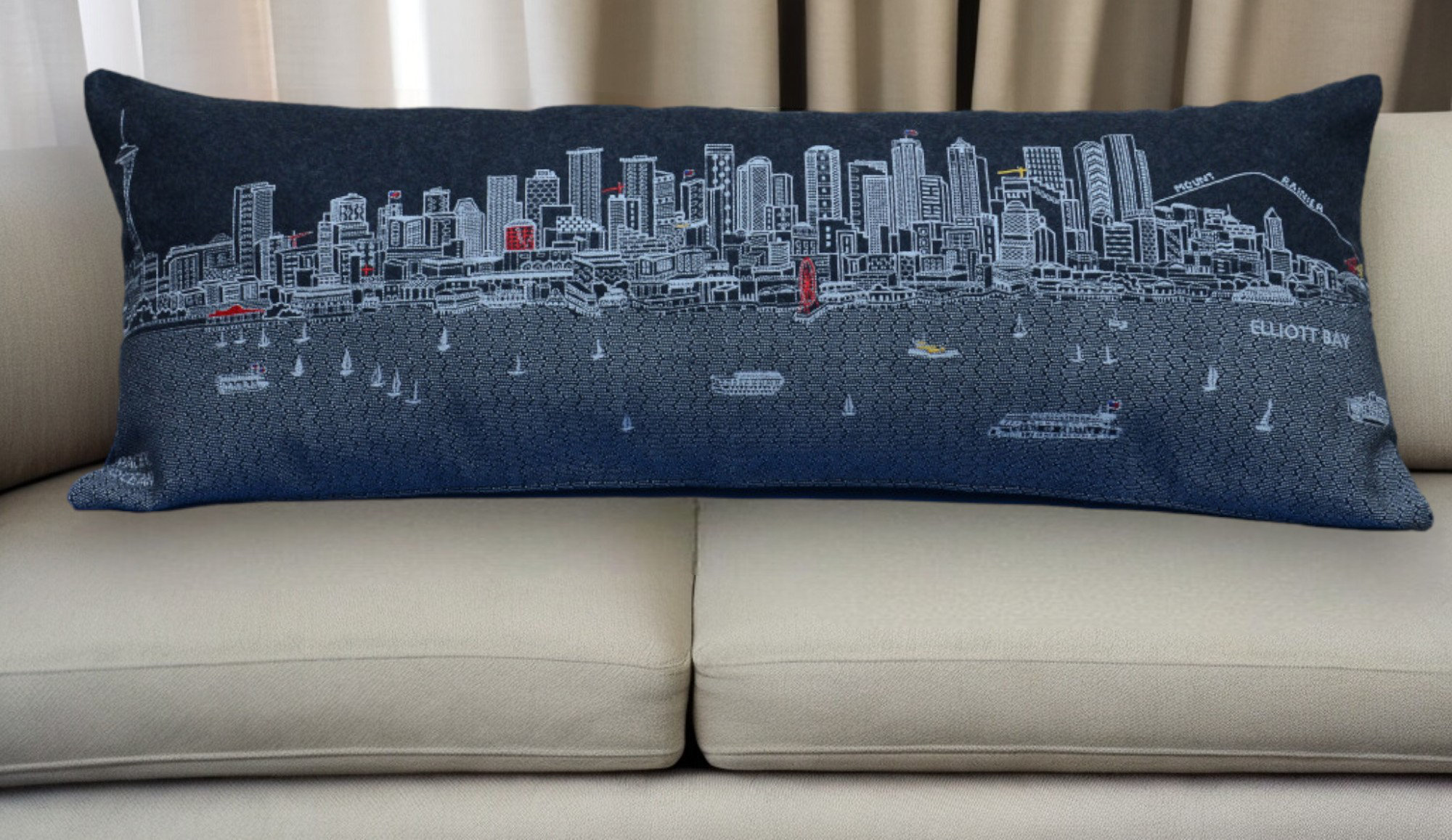 ZeaZu Seattle Skyline Lumbar Decorative Pillow | Wayfair