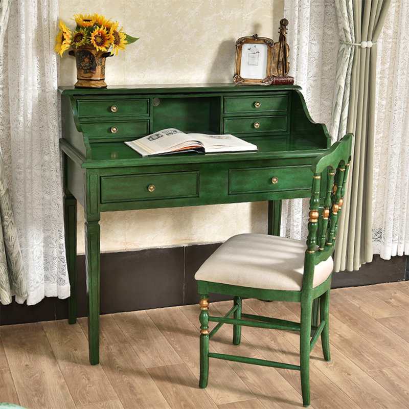 Red Barrel Studio® 41.34" Green Rectangular Solid + Manufactured Wood ...