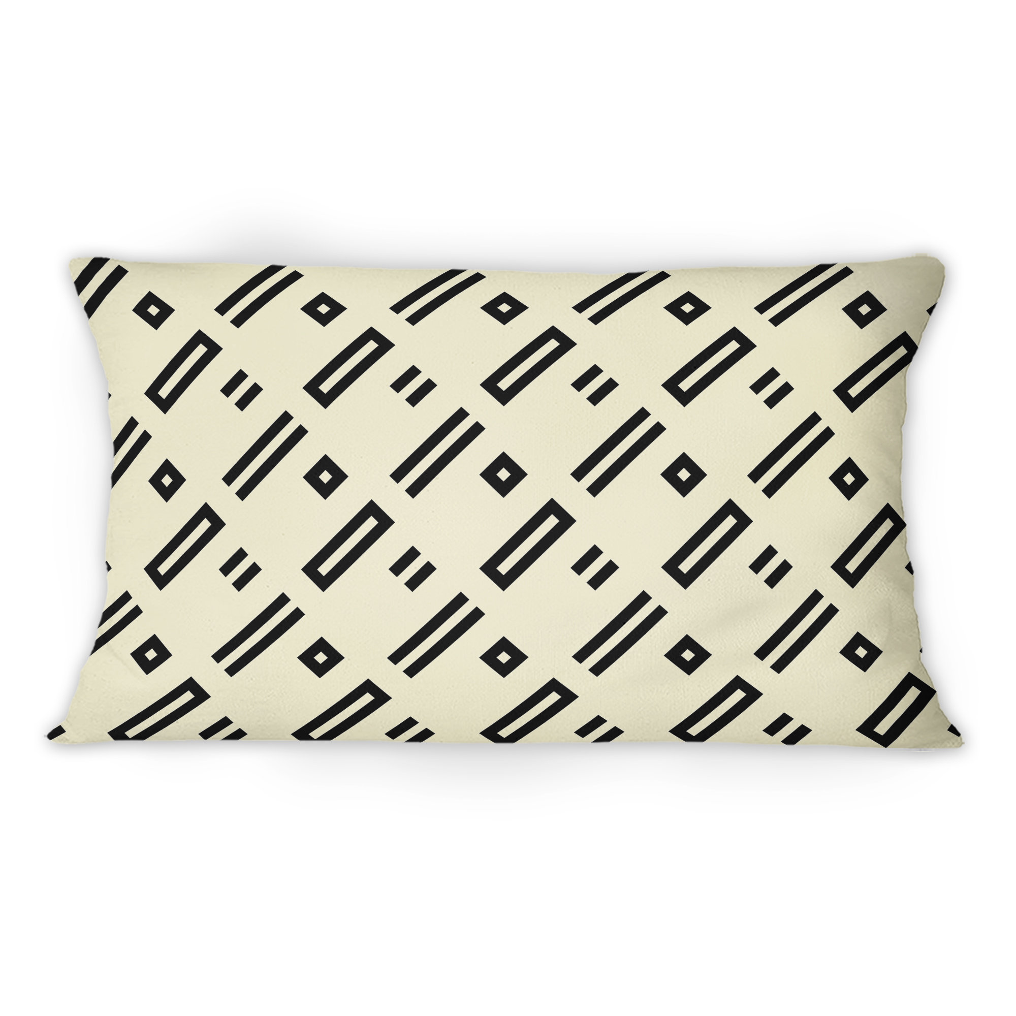 Design Art Beige Black Diagonal Geometrics -1 Patterned Printed Throw ...