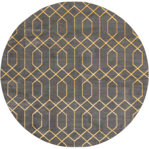 MarilynMonroe Glam Geometric Gray/Gold Area Rug & Reviews | Wayfair