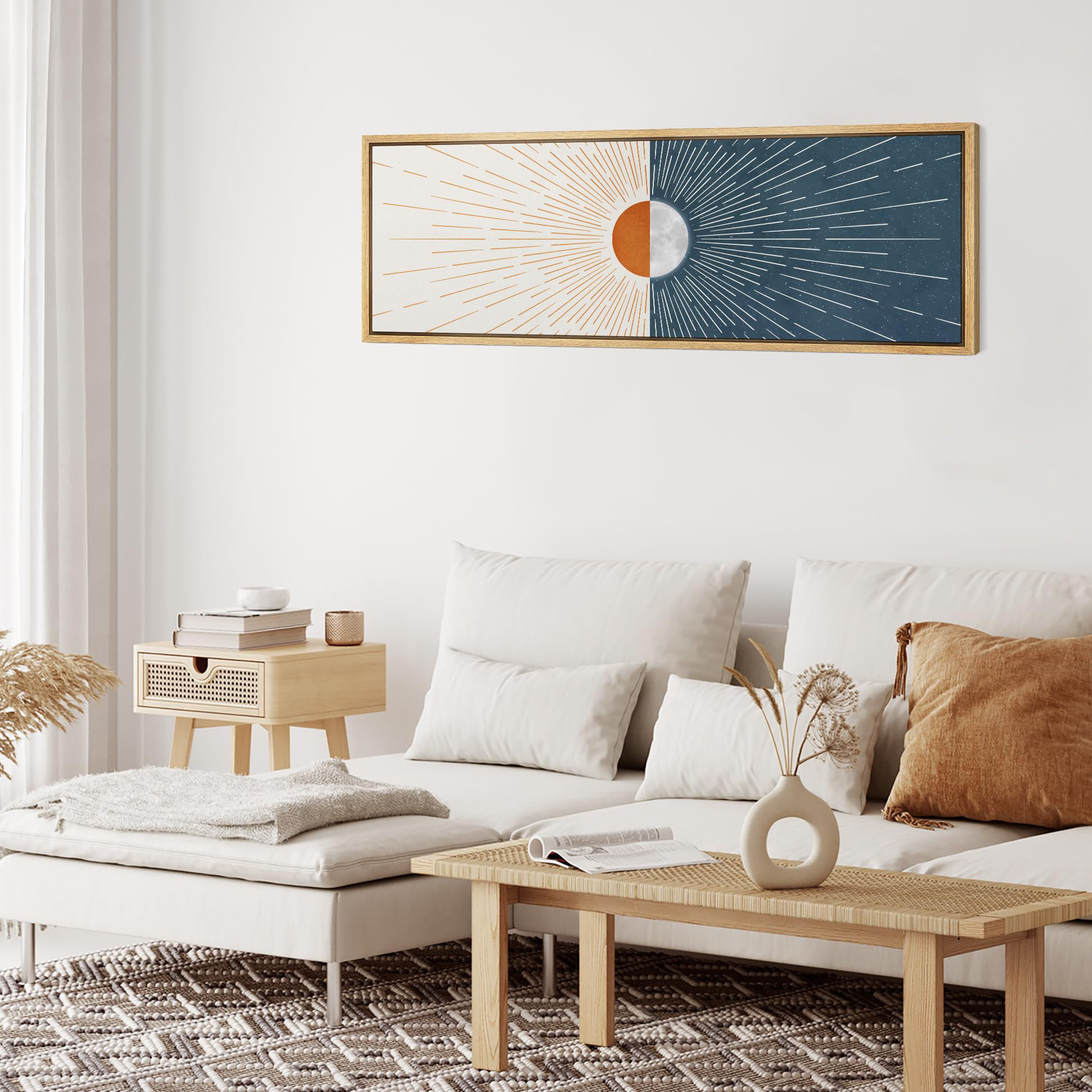IDEA4WALL Sun And Moon " Radiant Dawn Abstract Sunburst Antique Retro ...