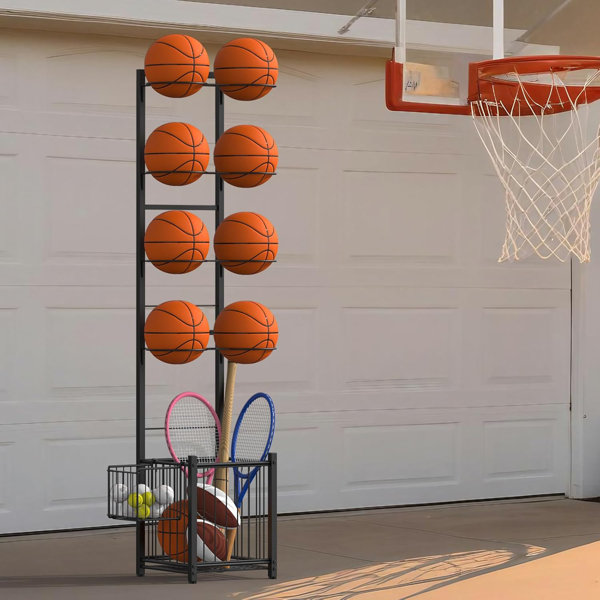 WFX Utility™ Basketball Storage, Vertical Ball Rack For Garage, 8 Balls ...