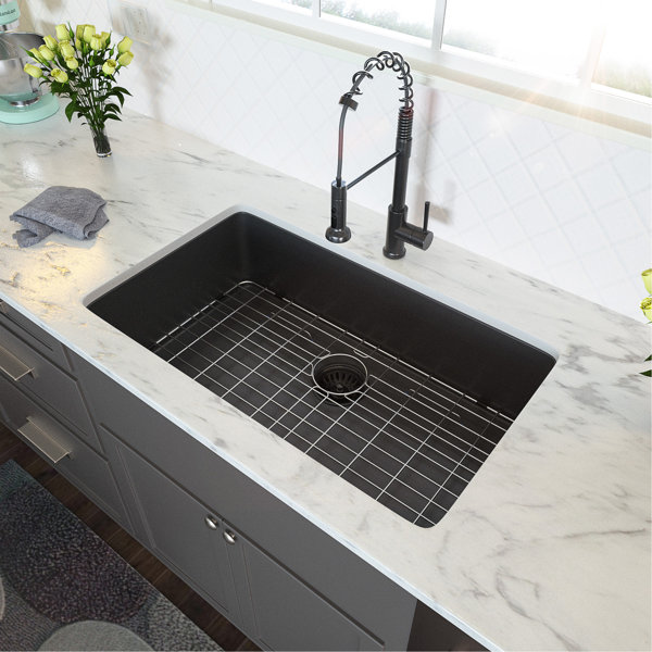 TYUNABRN 28 Inch Undermount Sink - 28"X18"X10"Gunmetal Black ...