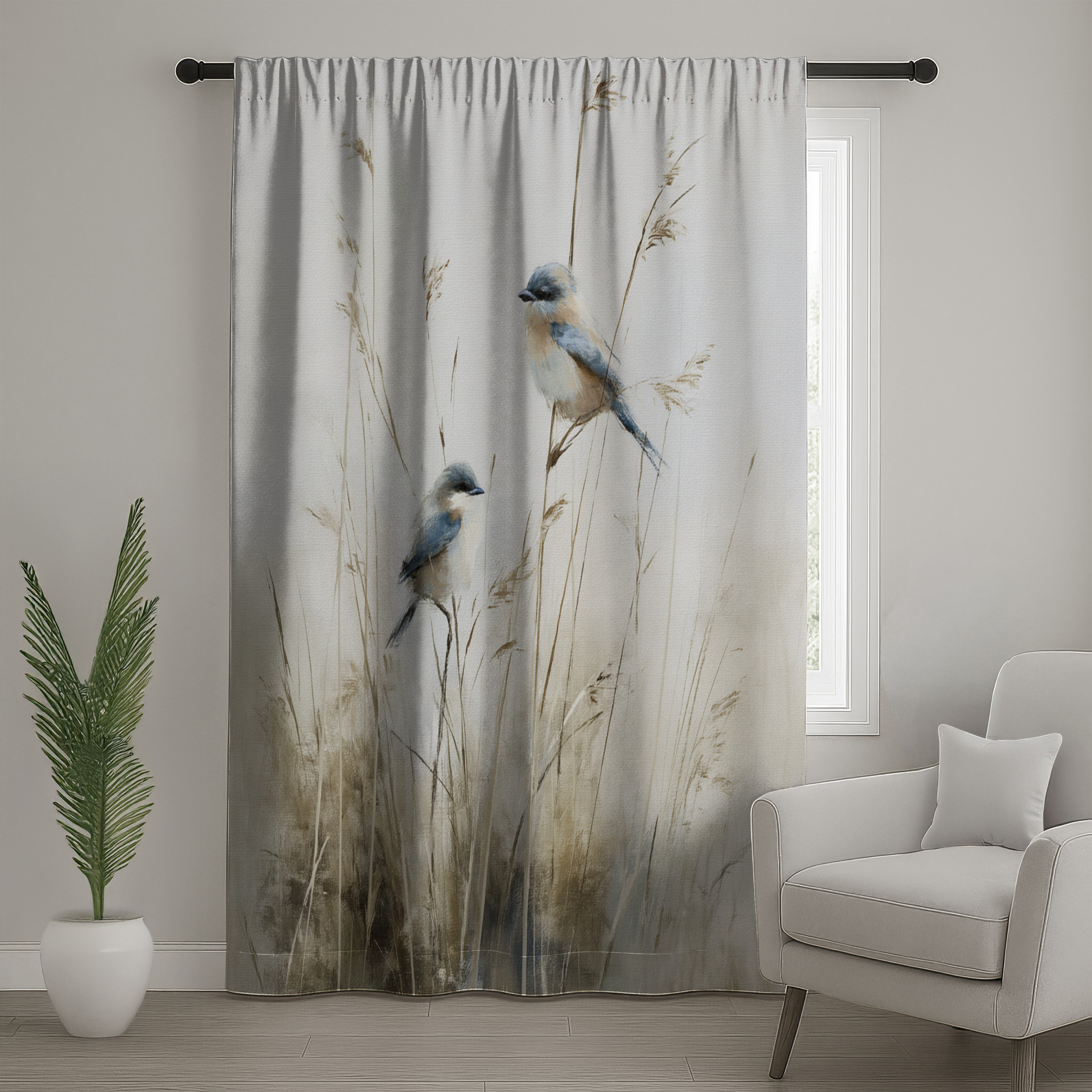 East Urban Home Birds Window Curtains, Animals Sheer & Blockout ...