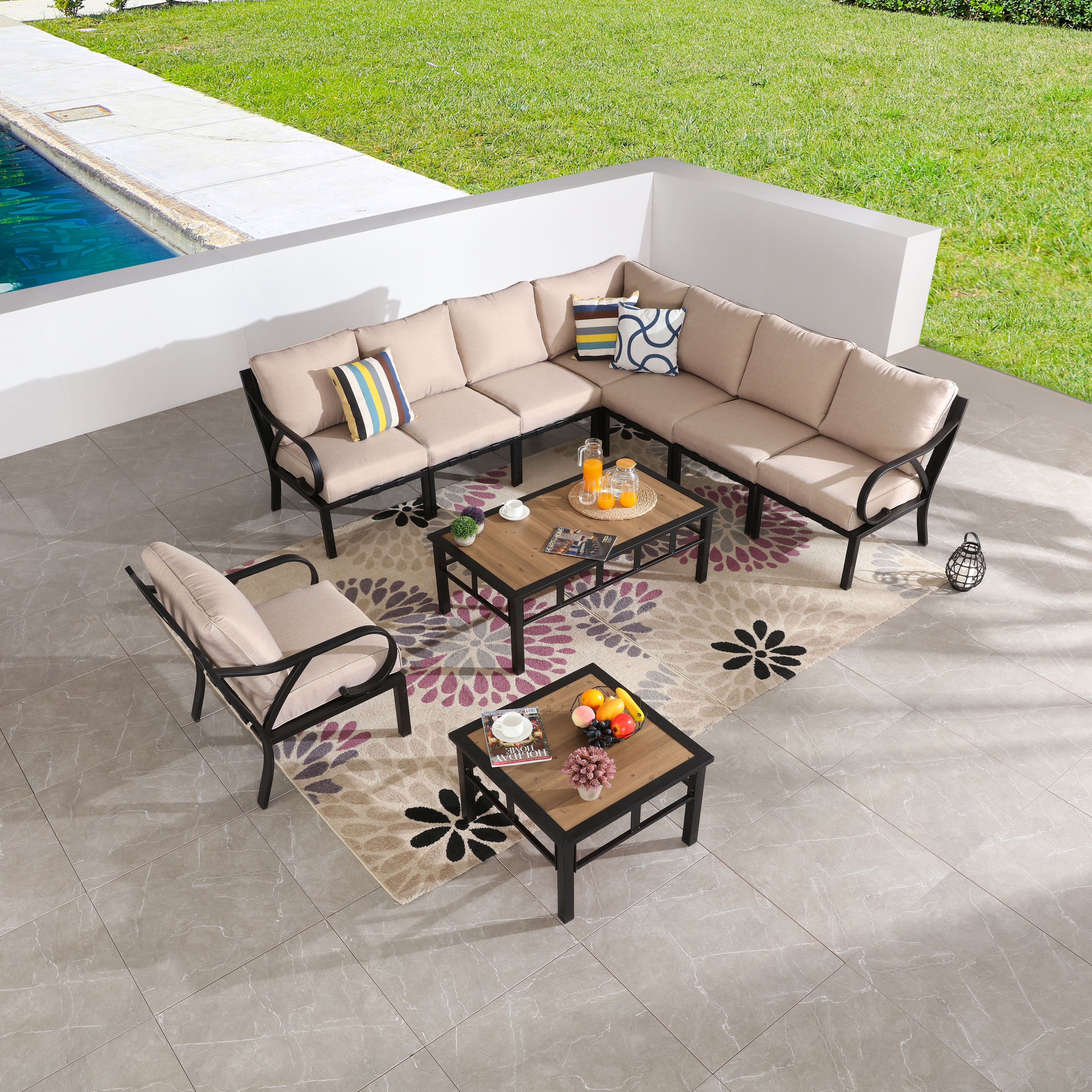 Lark Manor Torpoint 10-Piece Outdoor Metal Conversation Set - Wayfair ...