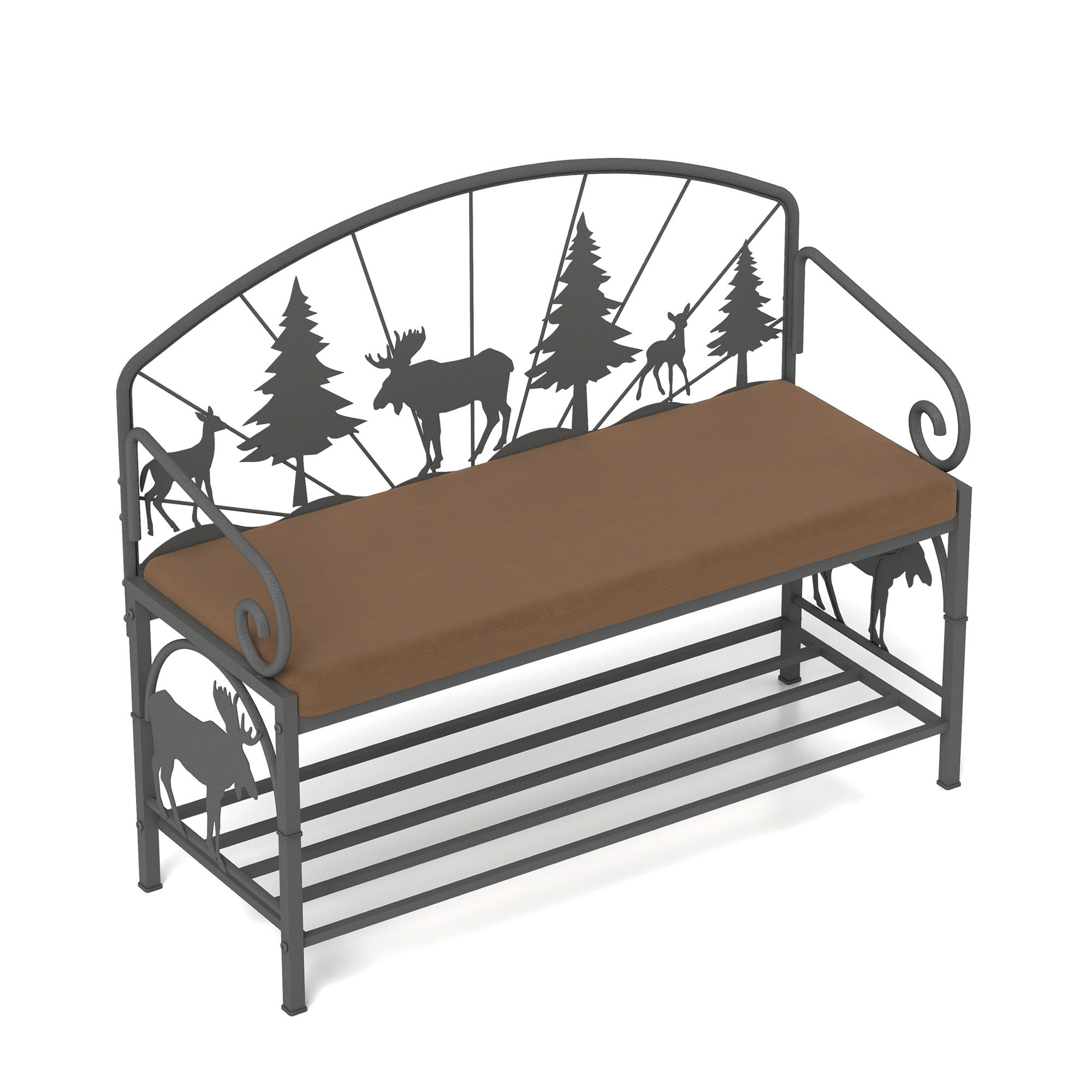 Union Rustic Shoe Rack Bench for Entryway, Industrial Bench, Rustic ...