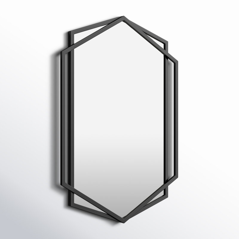 Wade Logan® Amarni Hexagon Black Metal Framed Wall Mounted Accent and ...