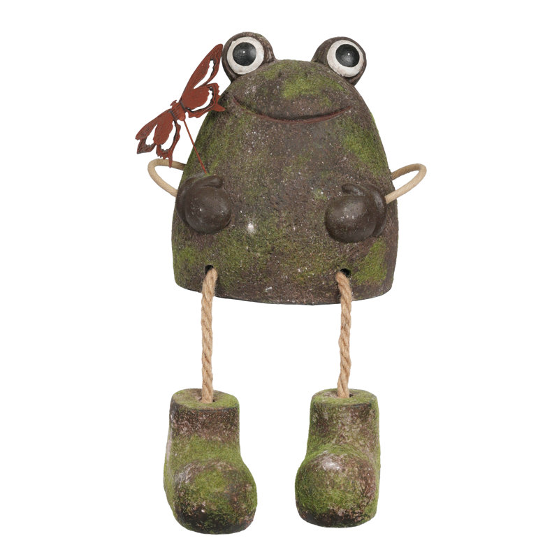 Alpine 20"H Frog with Butterfly Garden Statue | Wayfair