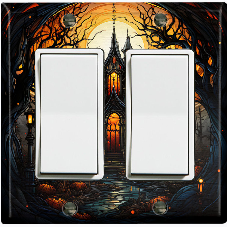 WorldAcc Metal Light Switch Plate Outlet Cover (Halloween Spooky Manor ...