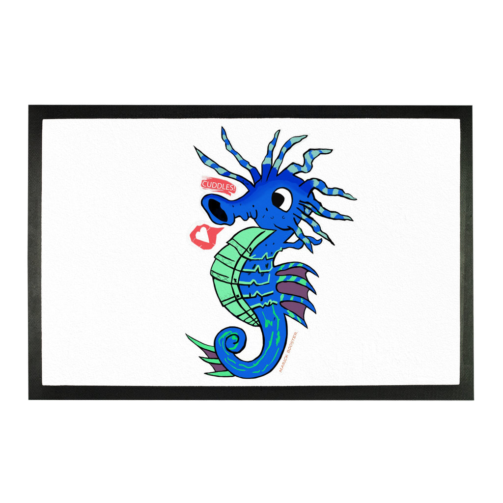 East Urban Home Scribblers The Seahorse 23.6" x 15.7" Non-Slip Outdoor ...