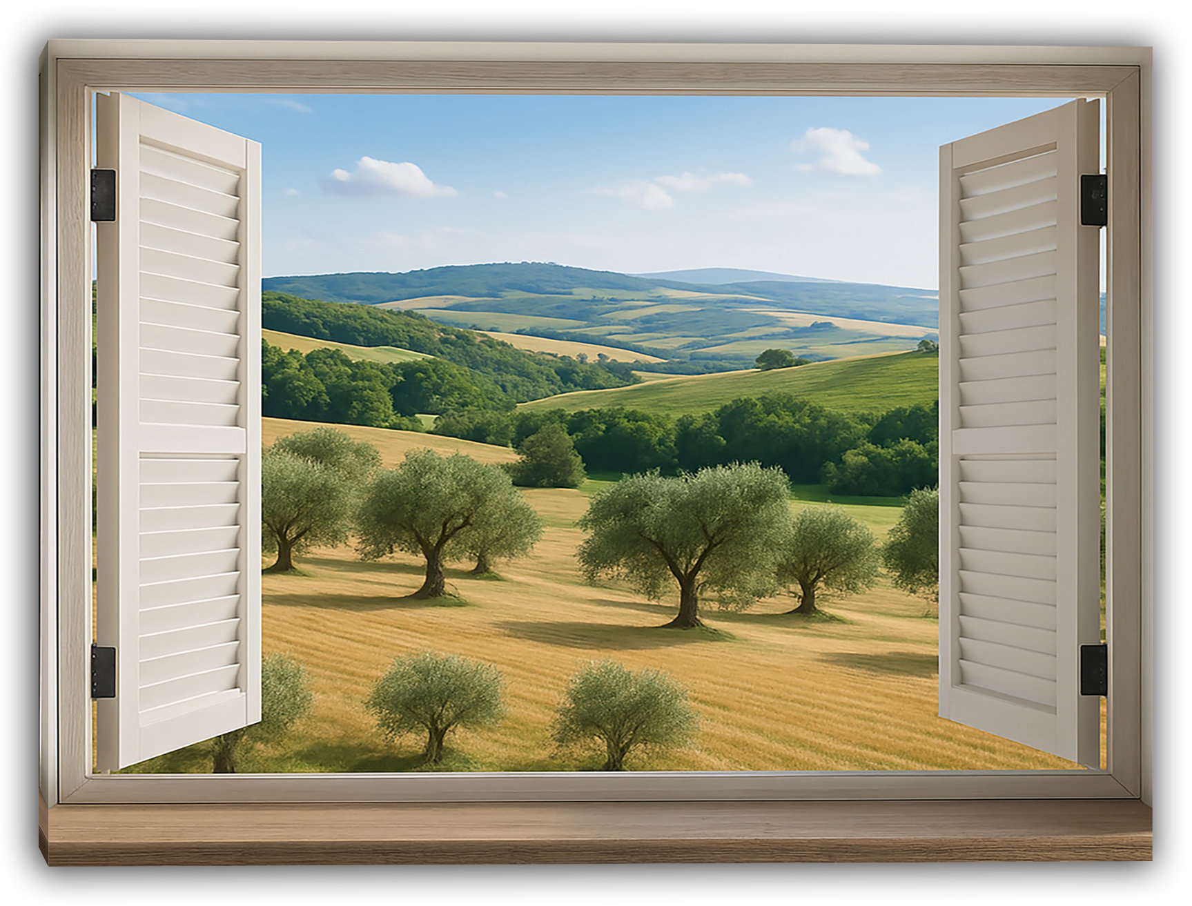 Millwood Pines Olive Grove View - Pastoral Hills Through White ...