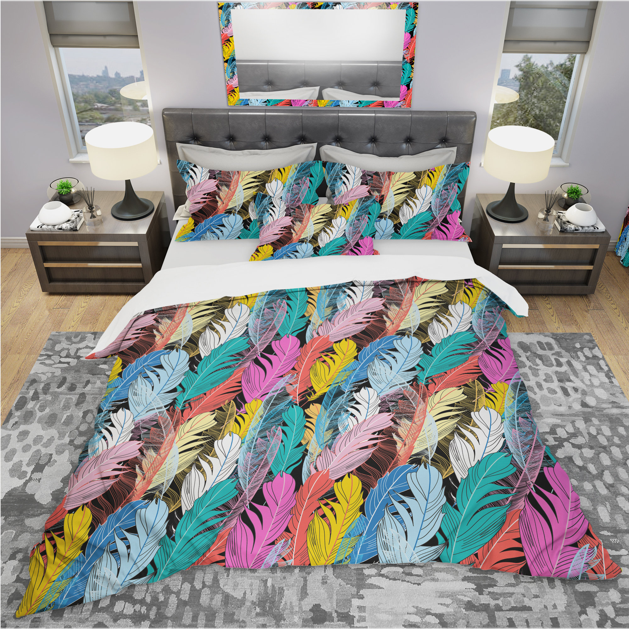 Design Art Graphic Pattern Multicolored Feathers - Bohemian Abstract ...