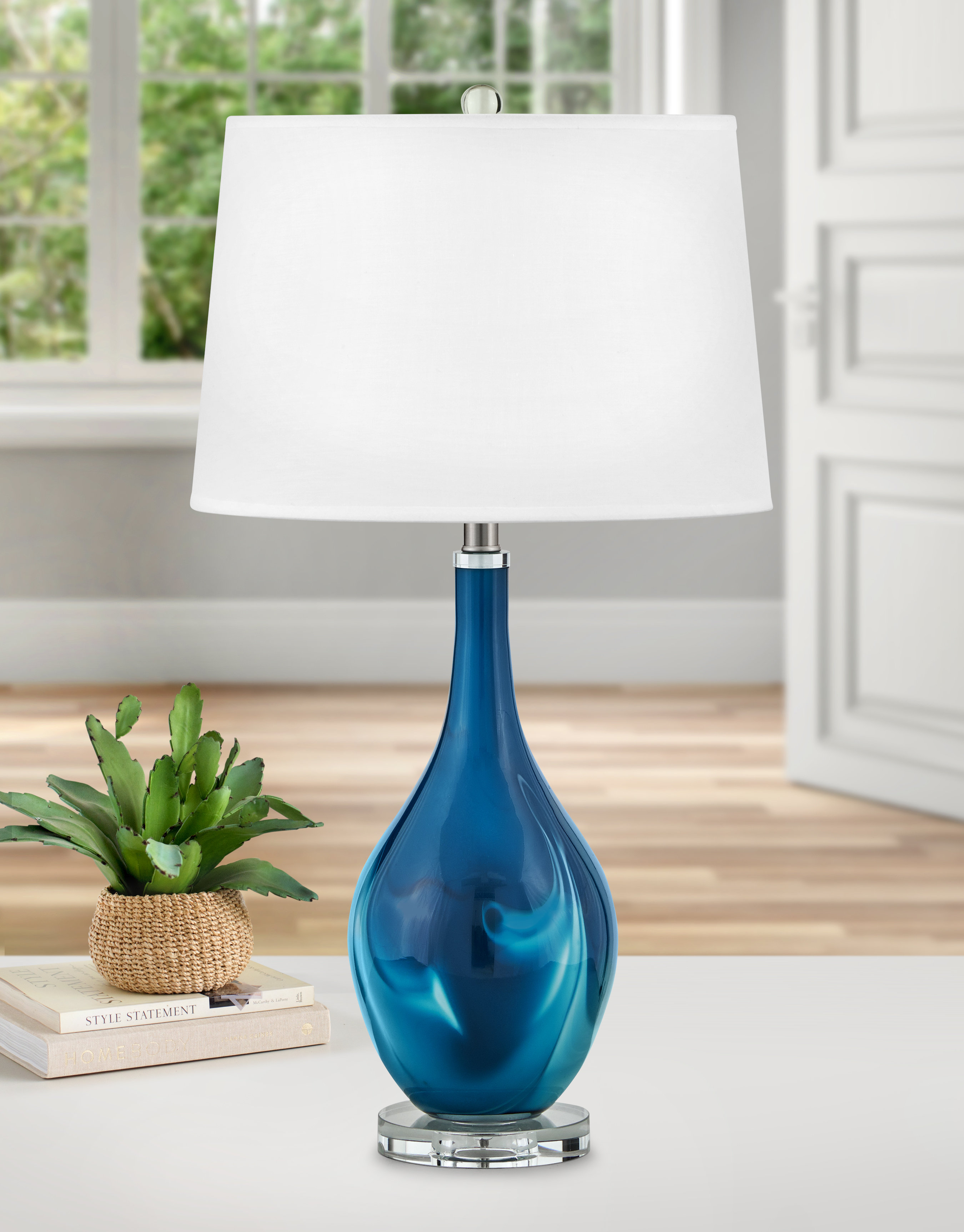 Medallion Lighting Glass USB Table Lamp | Wayfair