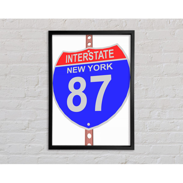 Bright Star Interstate 87 Sign - Single Picture Frame Print on Canvas ...