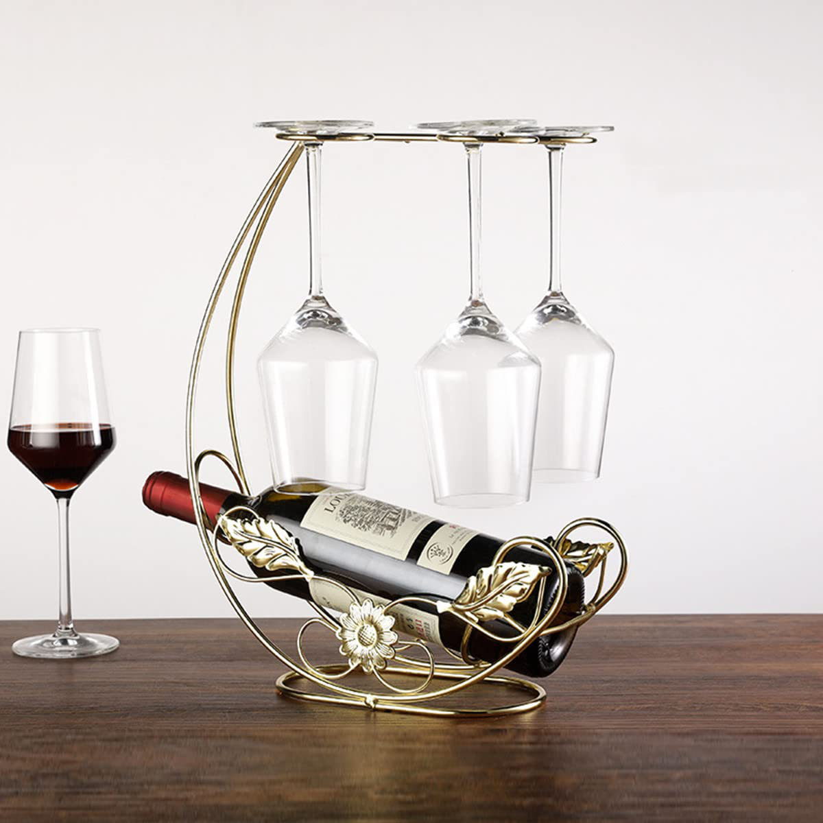 House of Hampton® Tabletop Wine Rack, Kitchen Bar Metal Fine Forged ...