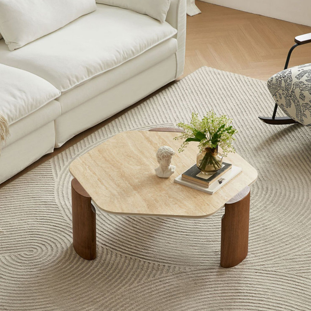 LIZIYE Surprise lonely wind rock solid wood coffee table | Wayfair