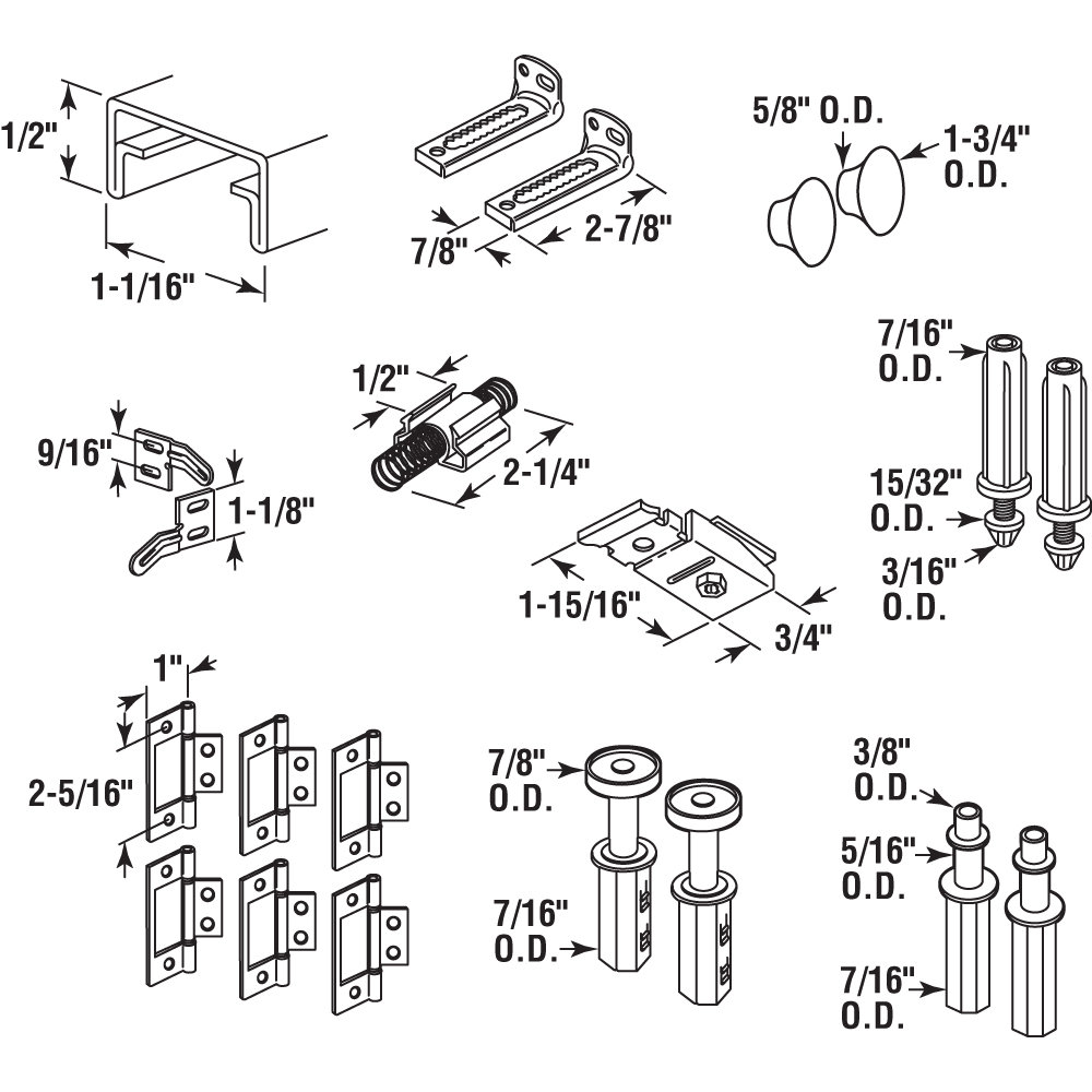 Prime-Line Bi-Fold Closet Track Kit, Length, Steel Track, White (1 Kit ...