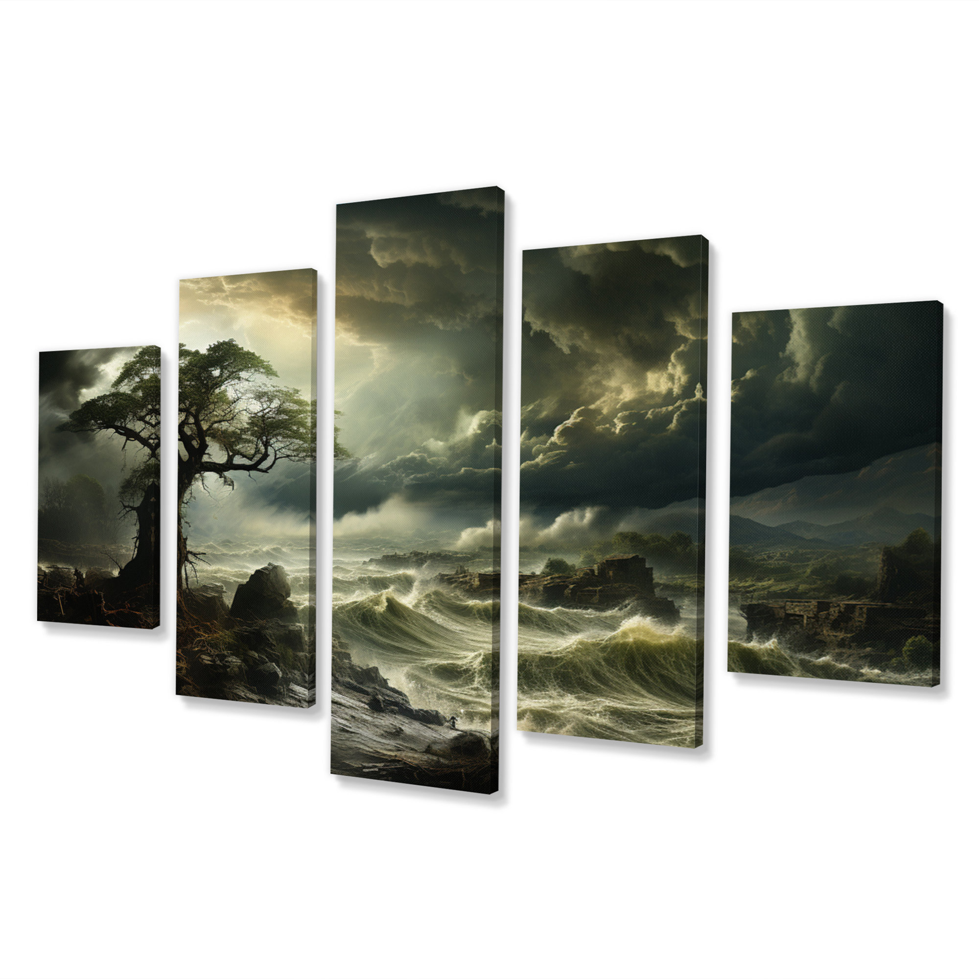 Beachcrest Home Green Storm Windswept Drama II - Nautical & Beach Wall ...