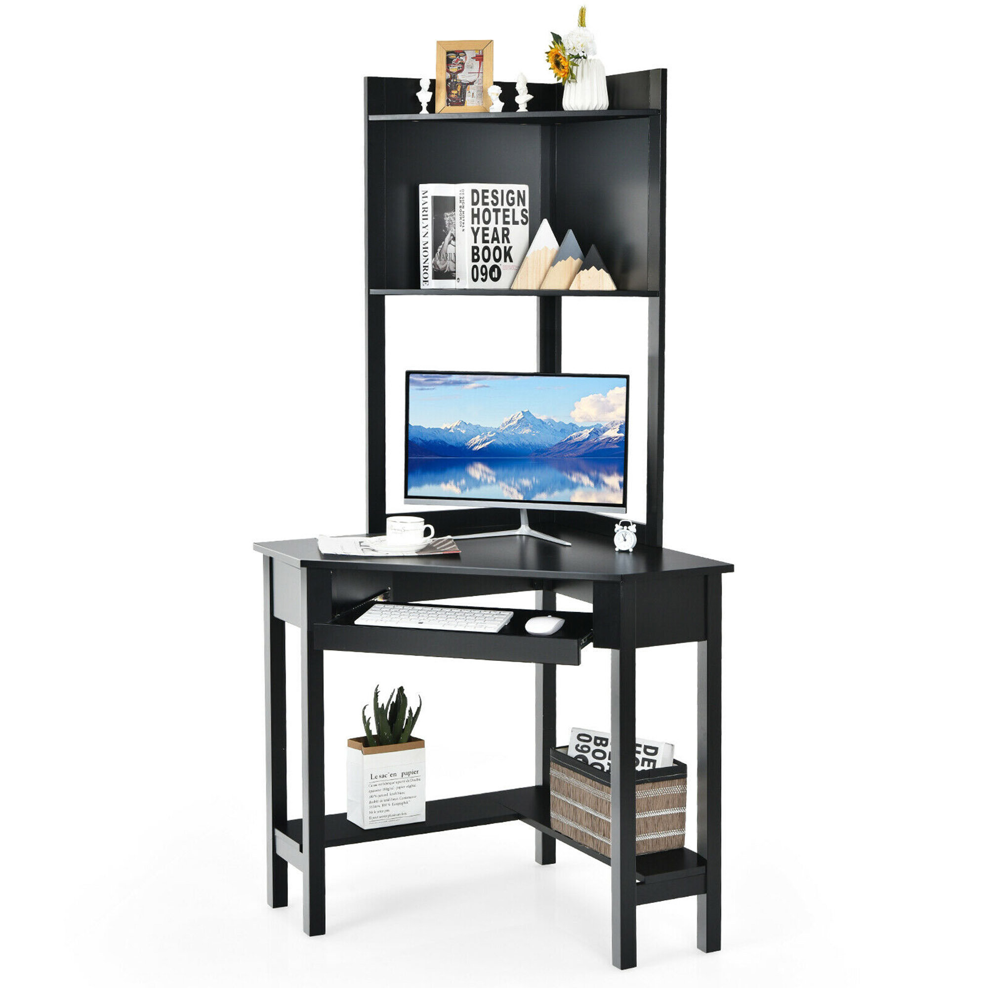 Latitude Run® Corner Solid Wood Base Computer Desk & Reviews | Wayfair