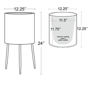 Mercer41 Jailenne Metal Planter with 3-Leg Metal Base | Wayfair