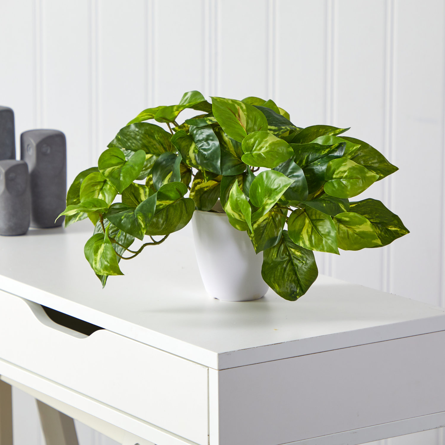 Primrue 9" Artificial Pothos Plant in Planter ampersandReviews ...