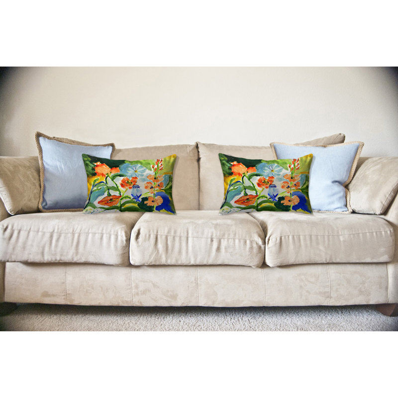 Betsy Drake Interiors Outdoor Rectangular Pillow Cover & Insert ...