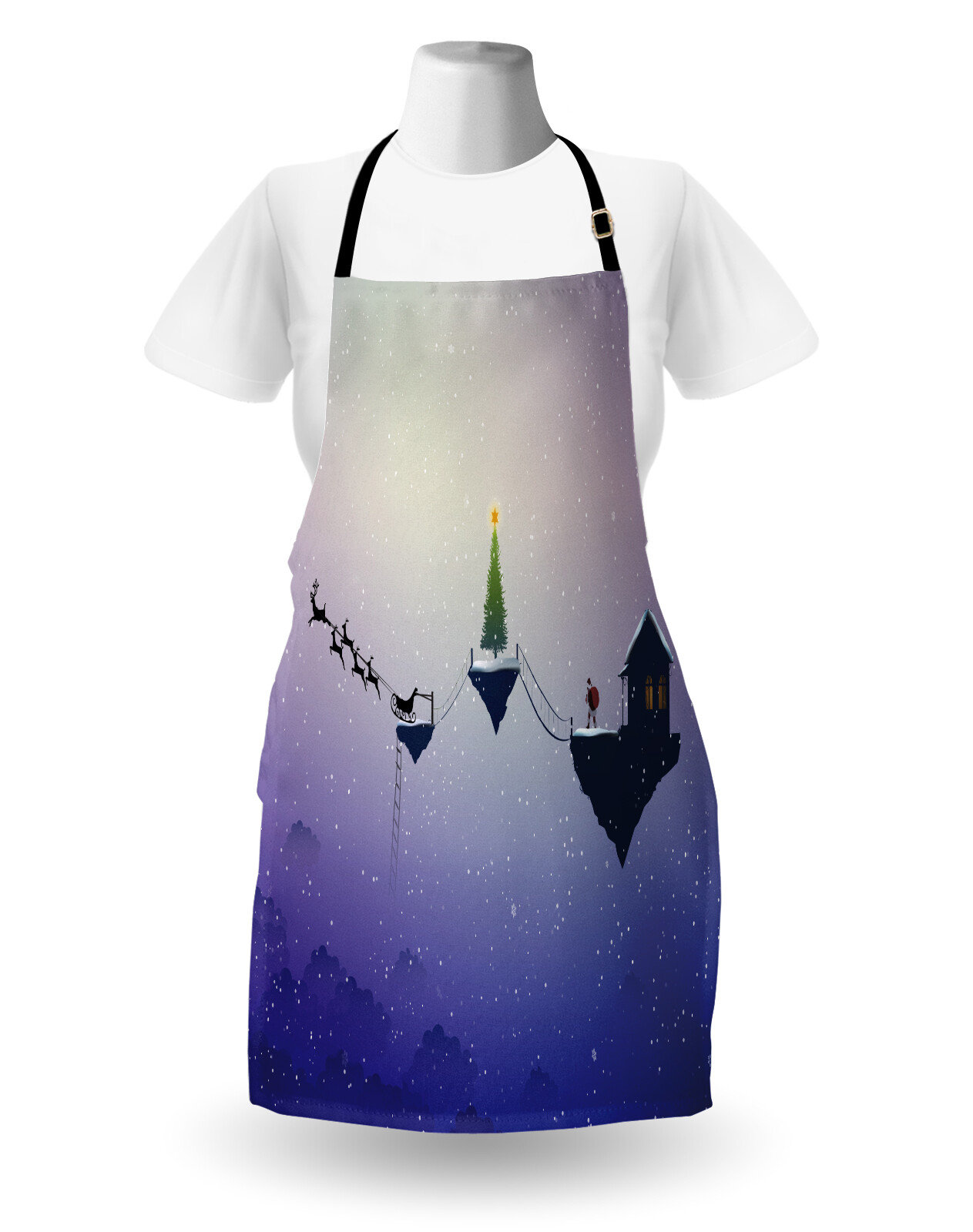 The Holiday Aisle® Ambesonne Christmas Apron Unisex Santa Claus Sleigh ...