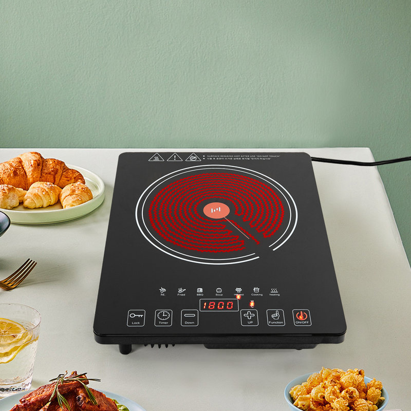 OUKANING Black Electric 1 Burner Cooktop | Wayfair