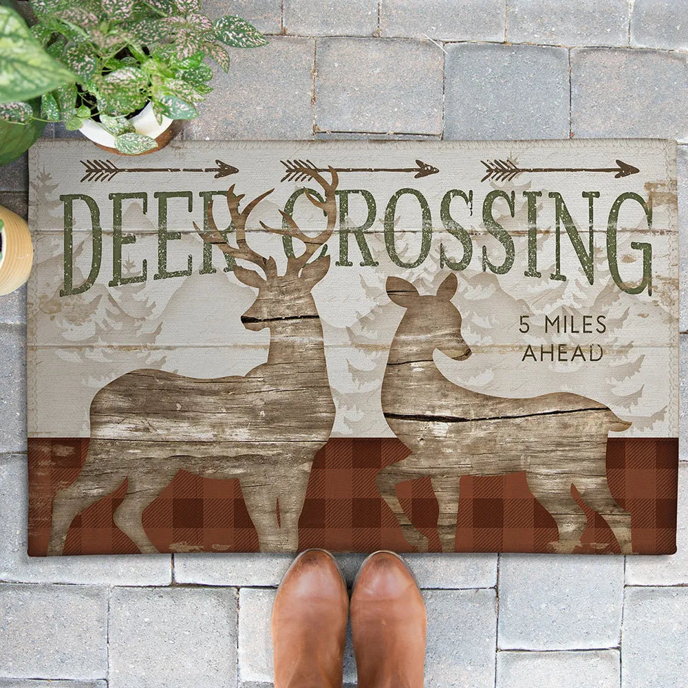 Laural Home Deer Crossing Non-Slip Indoor Outdoor Door Mat | Wayfair