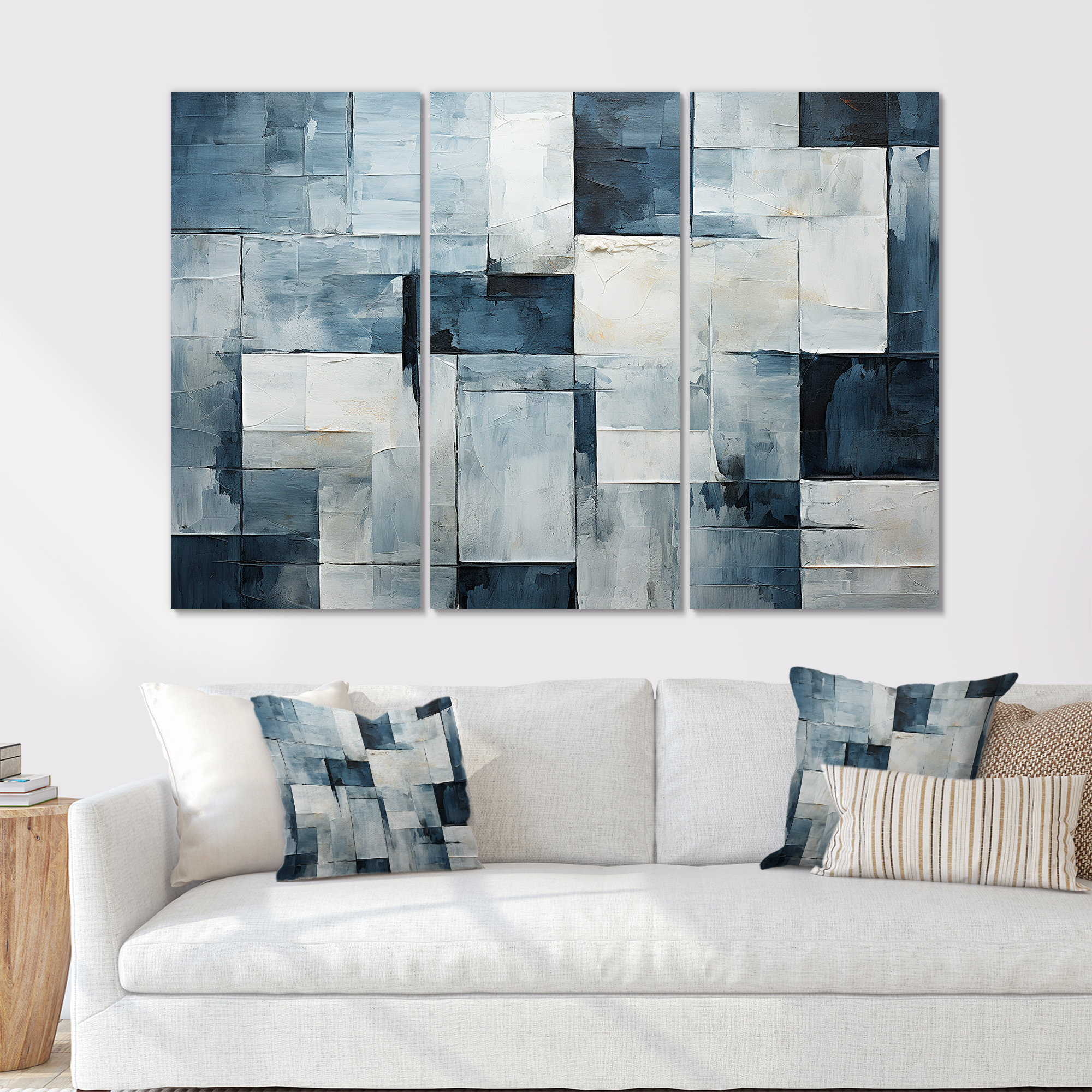 Ivy Bronx Cubism Grey Monochromatic Abstraction - Cubism Wall Art Print ...