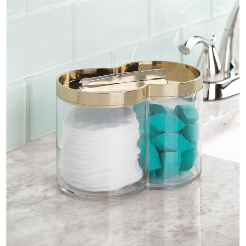 mDesign iDesign Stackable Dual Canister for Bathroom Vanity or ...