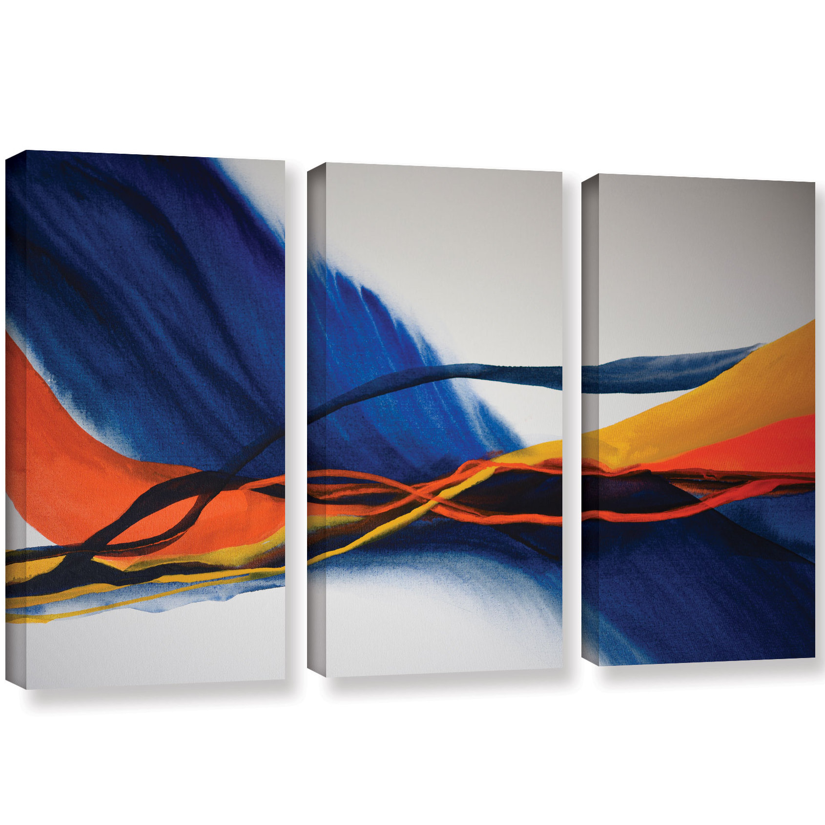 Latitude Run® Blue Wave - 3 Piece Print Set on Canvas & Reviews ...