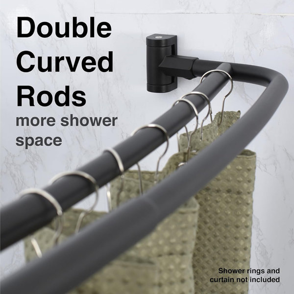 MCKINNON HOME FURNISHINGS, INC. Double Curved Shower Rod, Metal ...