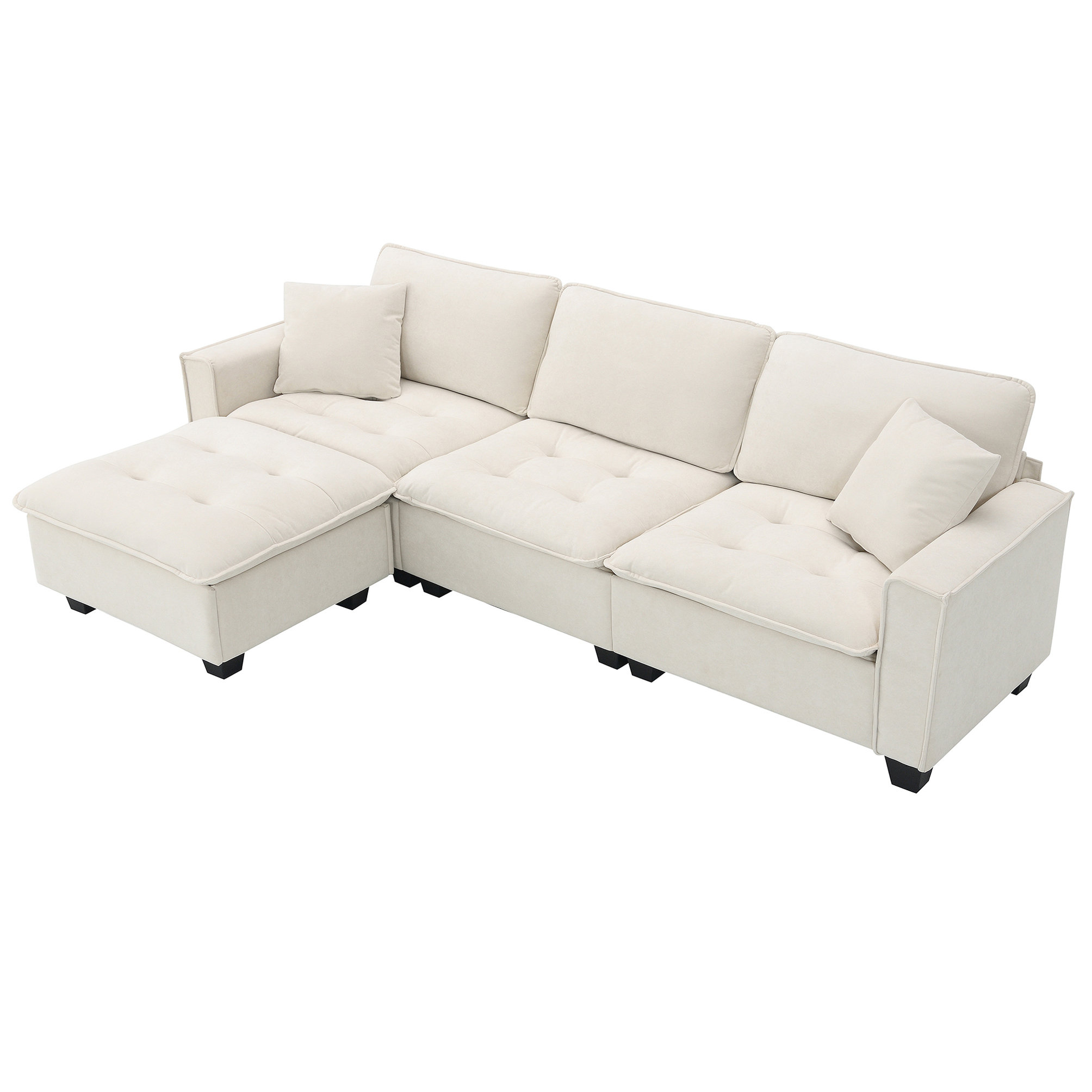 Latitude Run® Modern Convertible Sectional Sofa, L-Shaped Reversible Couch Set With Free Pillows ...