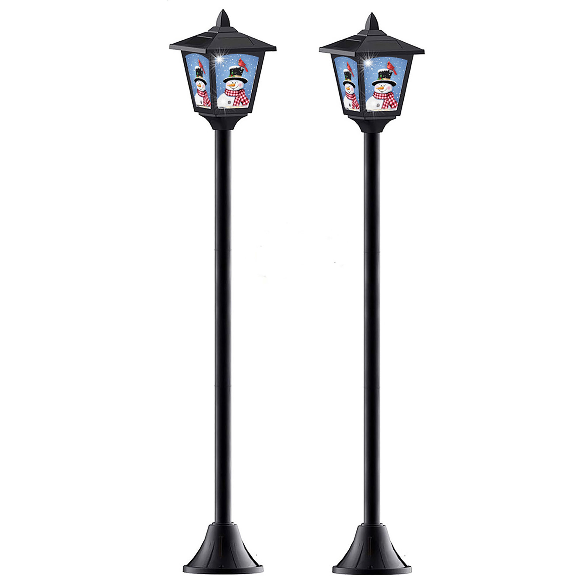 Myfuncorp 2 Pack 40 Inches Christmas Mini Solar Lamp Post Lights ...