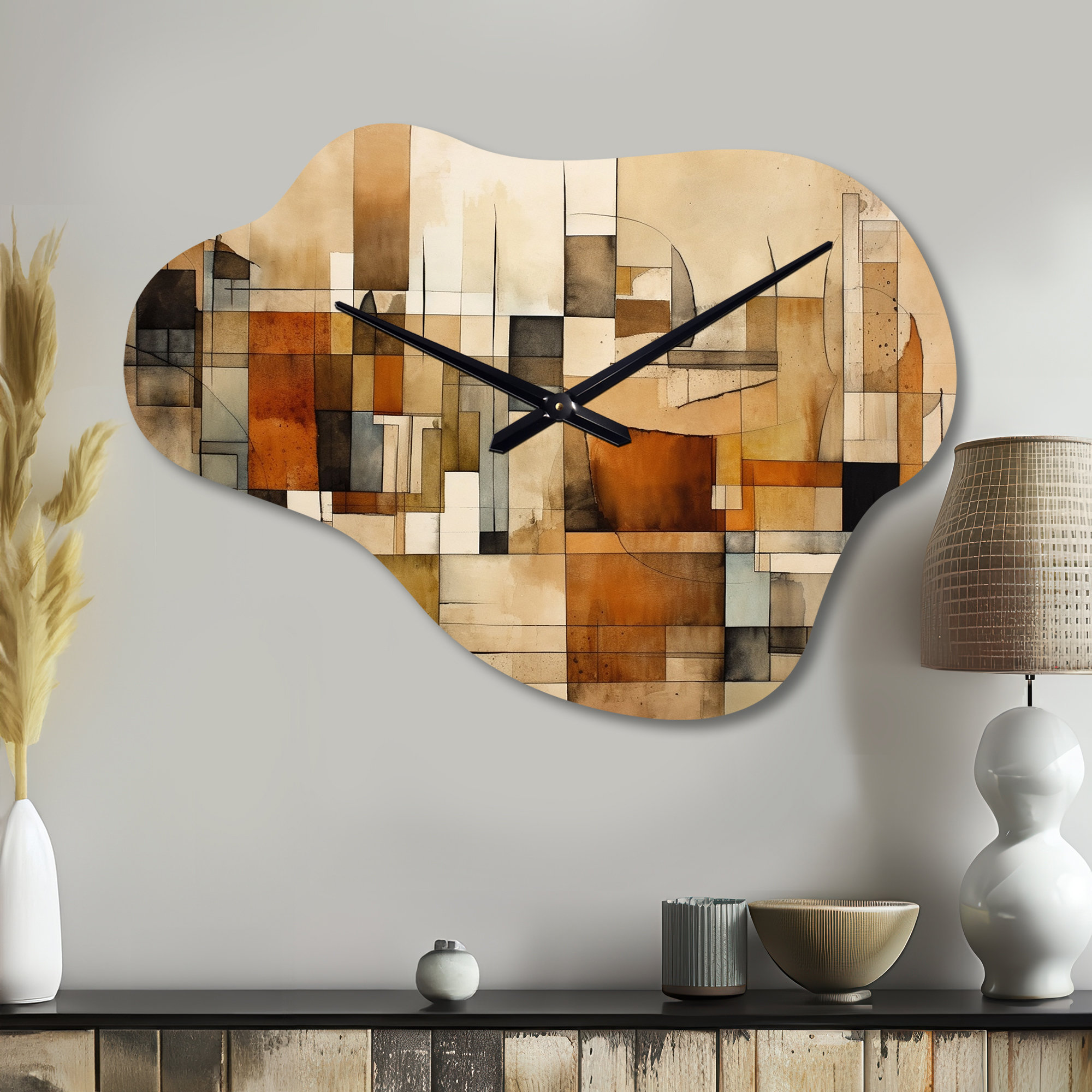 Design Art Modernist Expressions IV - Cloud Modern Metal Wall Clock ...