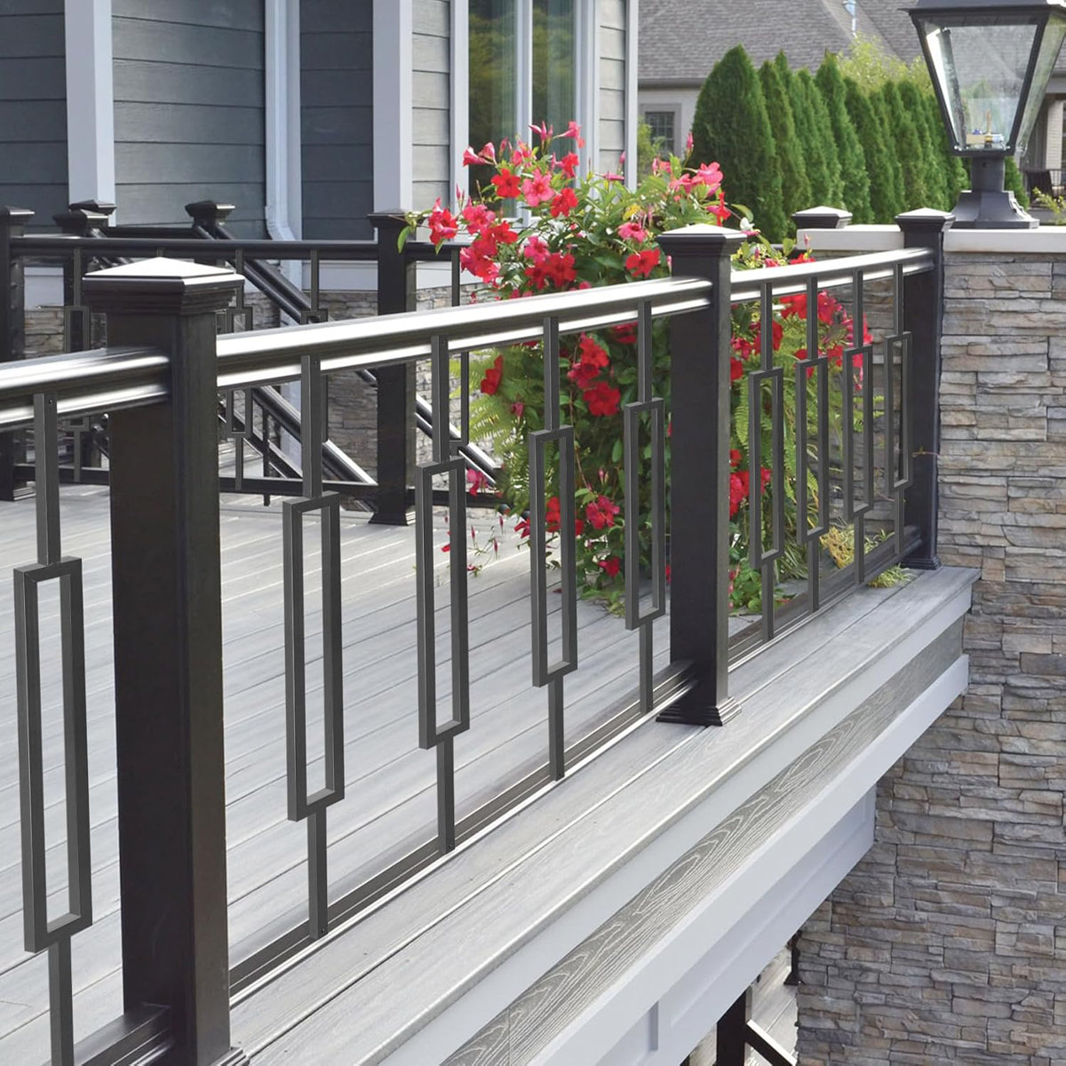 TMEE 44"Metal Staircase Baluster With Screws Deck Spindles And Stairs ...