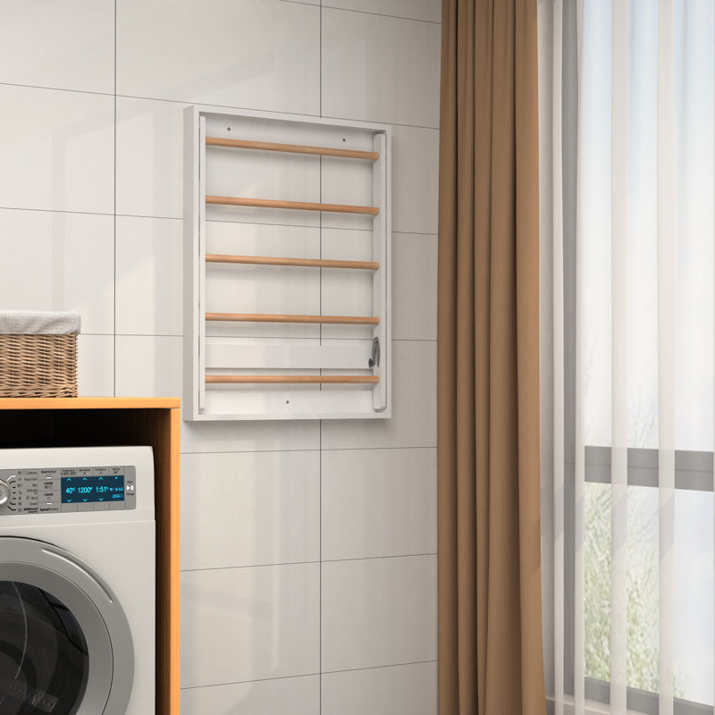 Latitude Run® Ahmid Wood Foldable Wall-Mounted Drying Rack & Reviews ...