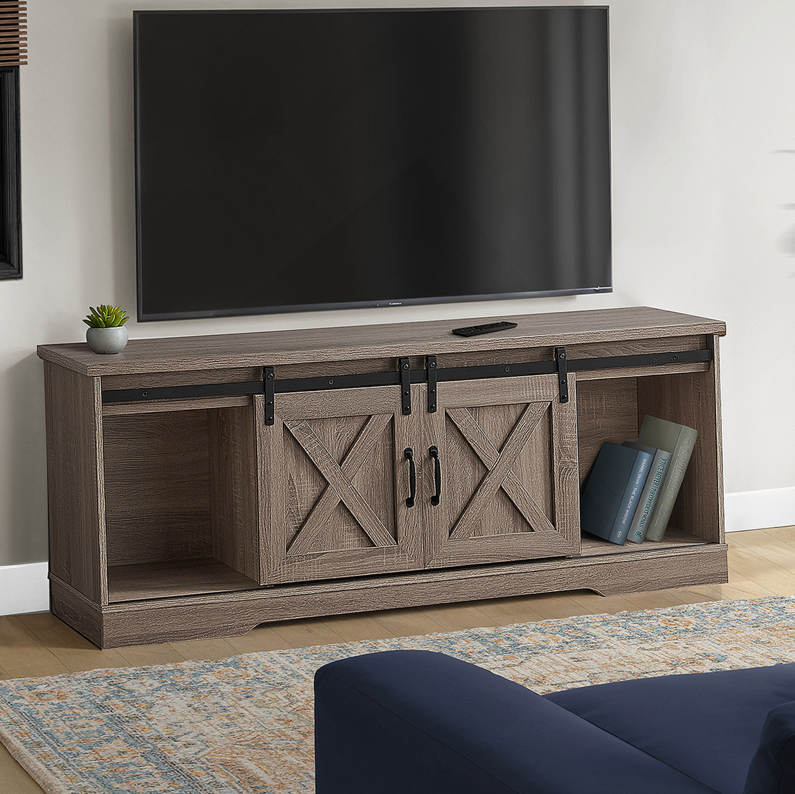 August Grove® Transitional Style TV Stand With Storage Cabinet, Ideal ...