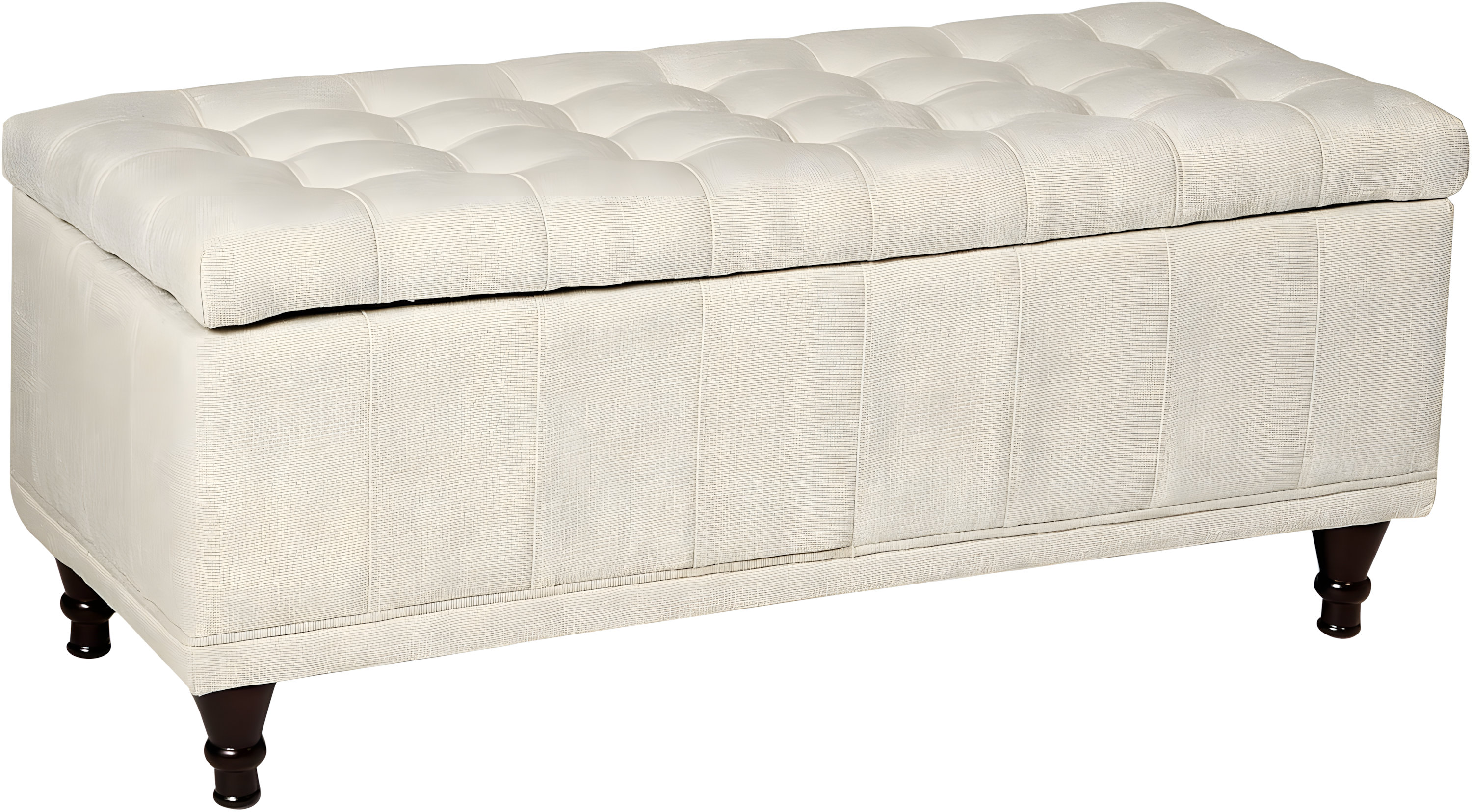 Canora Grey Tufted Lift Top Storage Bench With Espresso Wood Legs ...