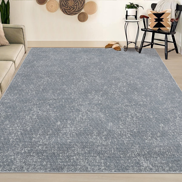 Ebern Designs Abreona Washable Chic Soild Color Area Rug with Non-Slip ...