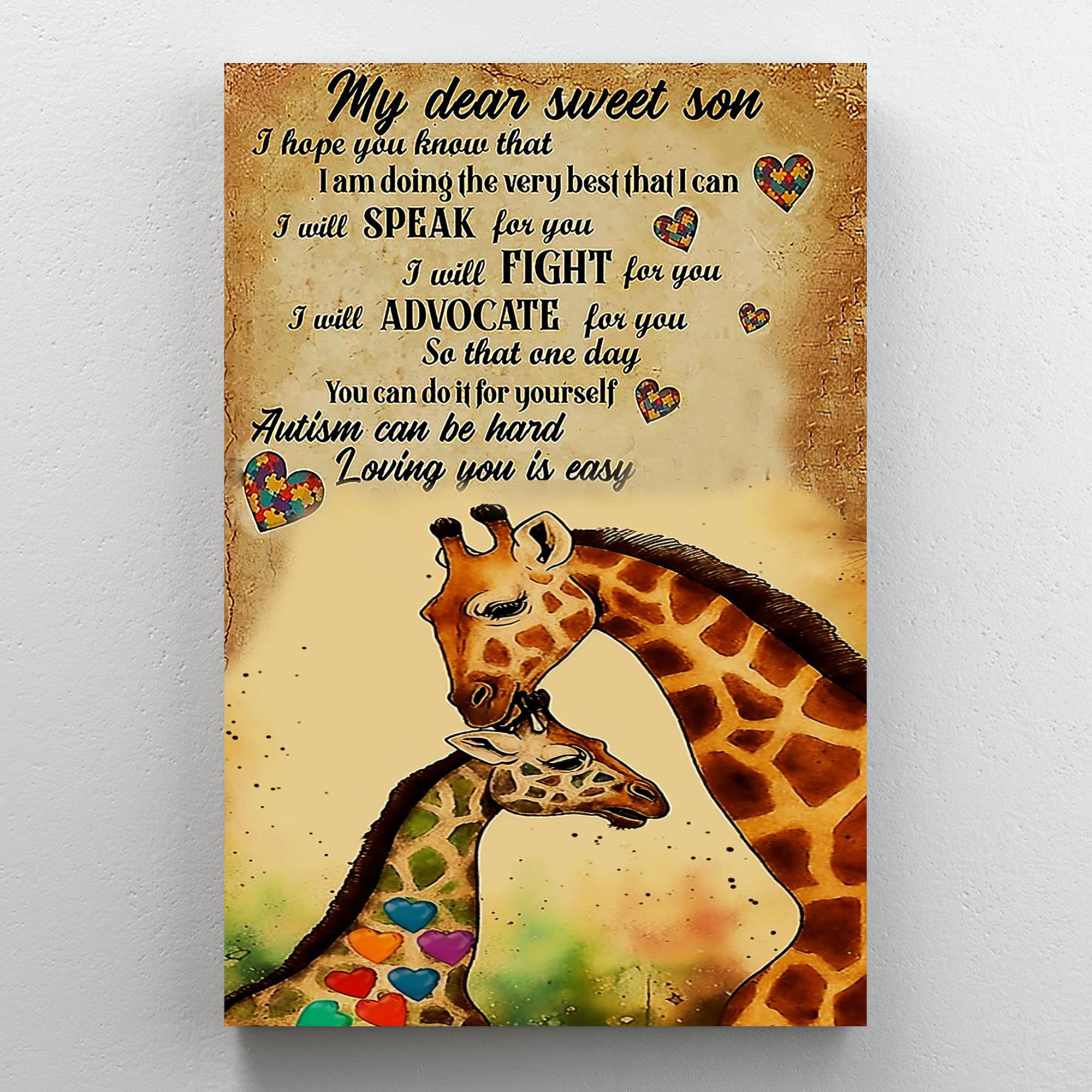 Trinx Krisina Giraffe My Dear Sweet Son On Canvas Graphic Art | Wayfair