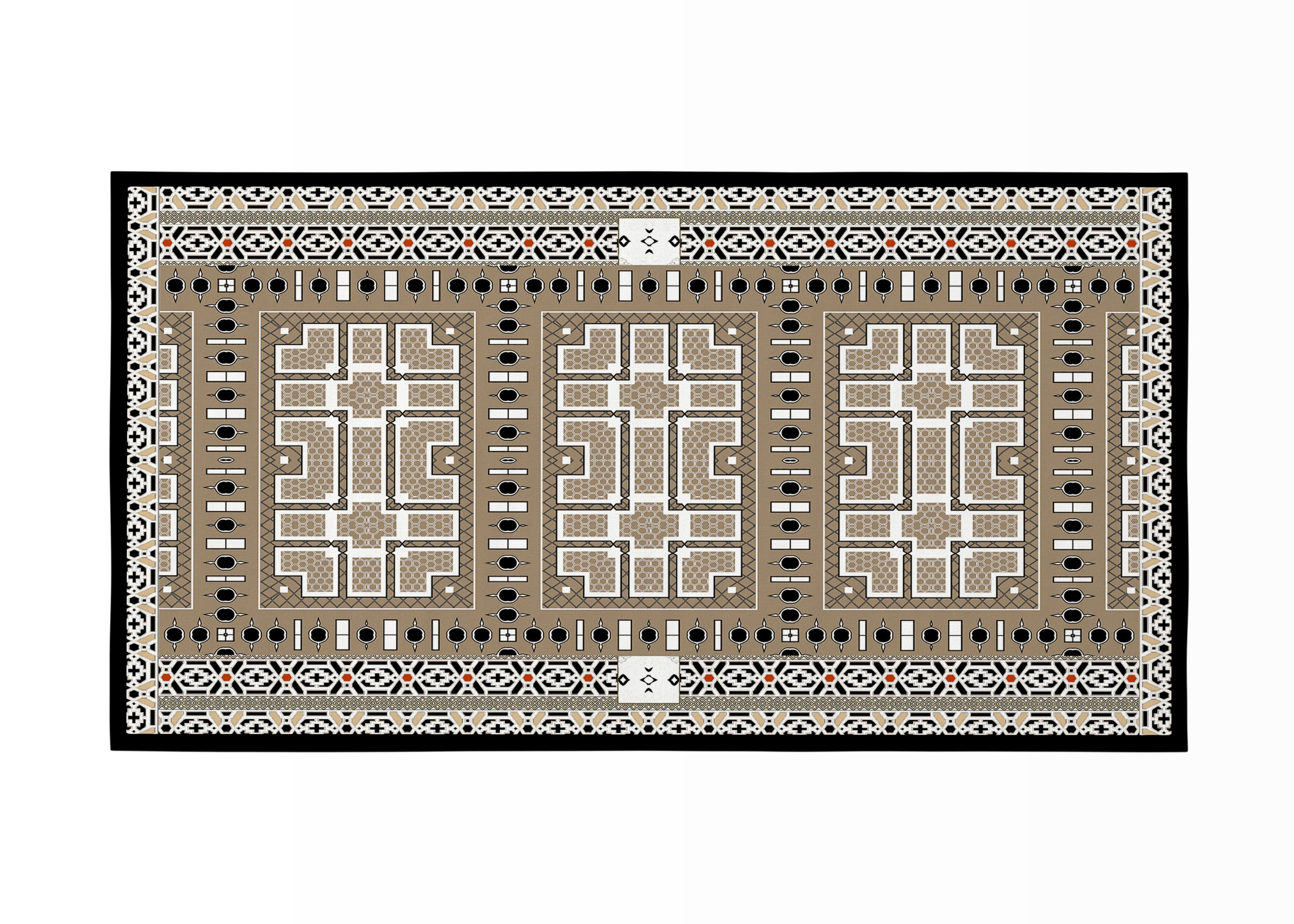 Red Barrel Studio® Almond And White Abstract Geometry Dornier Rug ...