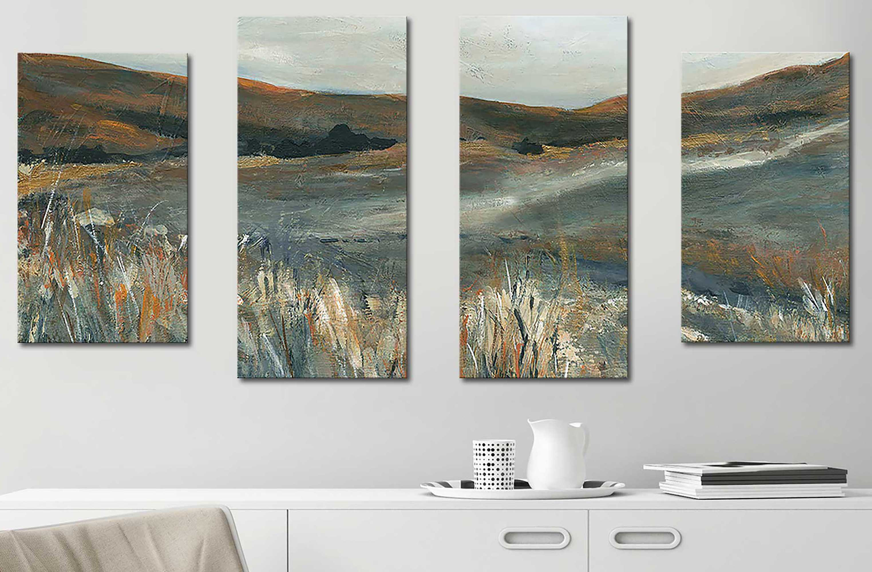 Loon Peak Copper Sunset - 4 Piece Wrapped Canvas Painting Set - Wayfair ...