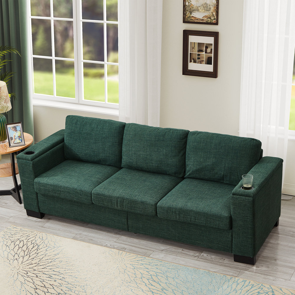 Ivy Bronx 93.7" Modern Style Living Room Sofa Fabric Couch,Square Arm ...