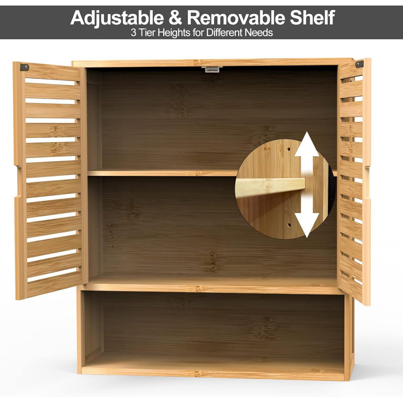 Winston Porter Novaleigh Solid Wood Wall Bathroom Cabinet | Wayfair